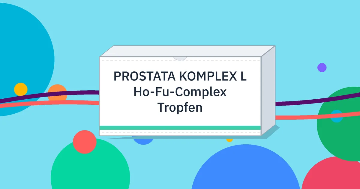 Symbolbild: Packung mit der Aufschrift PROSTATA KOMPLEX L Ho-Fu-Complex Tropfen (PZN 07186918) – Verfügbarkeit und Bezug in Apotheken in Frankfurt am Main