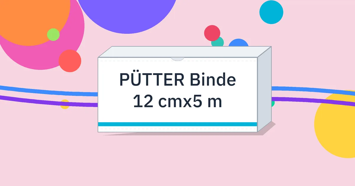 Symbolbild: Packung mit der Aufschrift PÜTTER Binde 12 cmx5 m (PZN 17452686) – Verfügbarkeit und Bezug in Apotheken in Frankfurt am Main