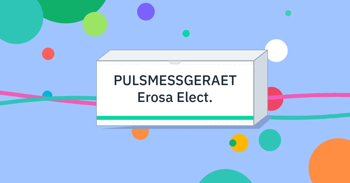 Symbolbild: Packung mit der Aufschrift PULSMESSGERAET Erosa Elect. (PZN 03228465) – Verfügbarkeit und Bezug in Apotheken in Frankfurt am Main