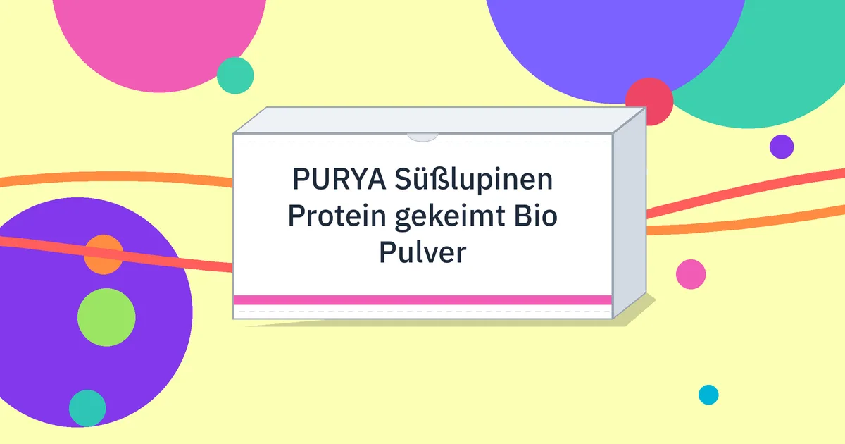 Symbolbild: Packung mit der Aufschrift PURYA Süßlupinen Protein gekeimt Bio Pulver (PZN 14277231) – Verfügbarkeit und Bezug in Apotheken in Frankfurt am Main