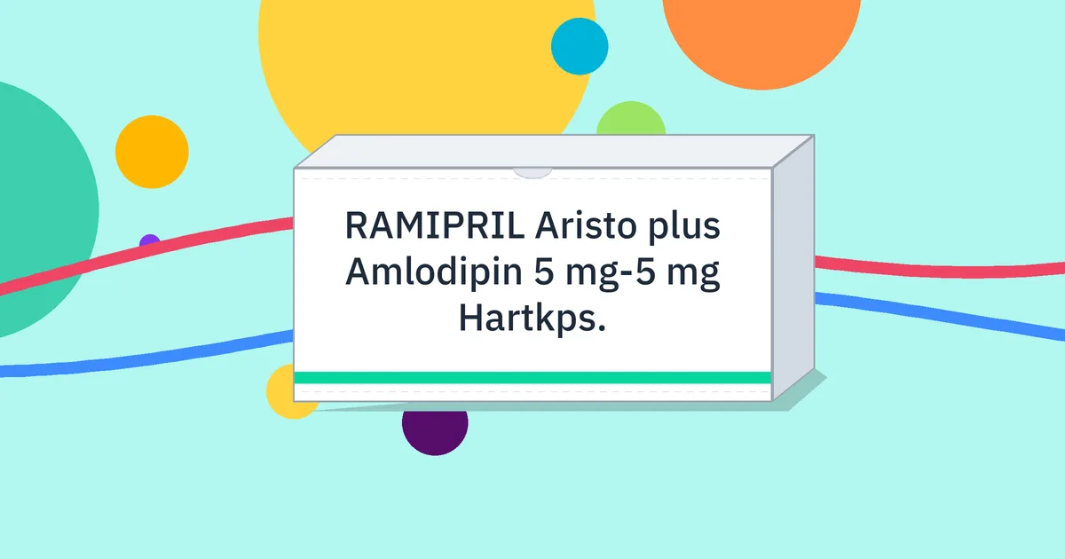 Symbolbild: Packung mit der Aufschrift RAMIPRIL Aristo plus Amlodipin 5 mg-5 mg Hartkps. (PZN 13886235) – Verfügbarkeit und Bezug in Apotheken in Frankfurt am Main