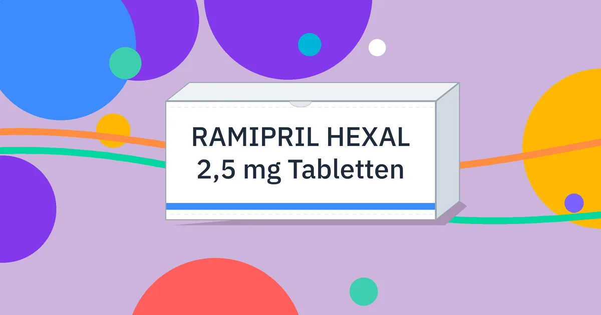 Symbolbild: Packung mit der Aufschrift RAMIPRIL HEXAL 2,5 mg Tabletten (PZN 00761006) – Verfügbarkeit und Bezug in Apotheken in Frankfurt am Main