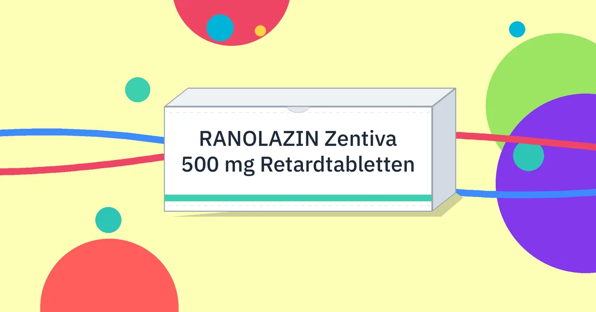 Symbolbild: Packung mit der Aufschrift RANOLAZIN Zentiva 500 mg Retardtabletten (PZN 18207693) – Verfügbarkeit und Bezug in Apotheken in Frankfurt am Main