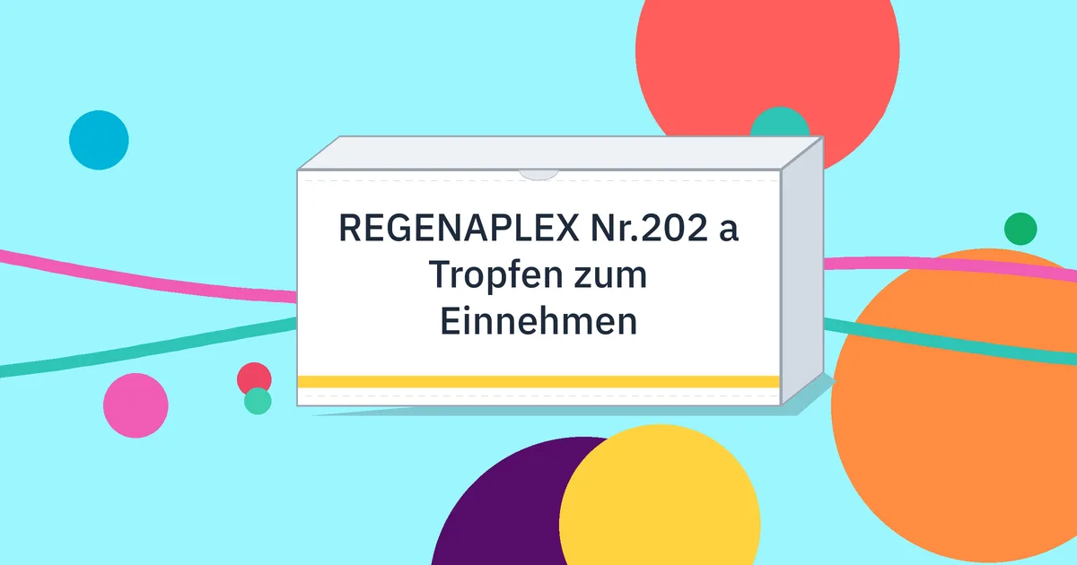 Symbolbild: Packung mit der Aufschrift REGENAPLEX Nr.202 a Tropfen zum Einnehmen (PZN 07137624) – Verfügbarkeit und Bezug in Apotheken in Frankfurt am Main