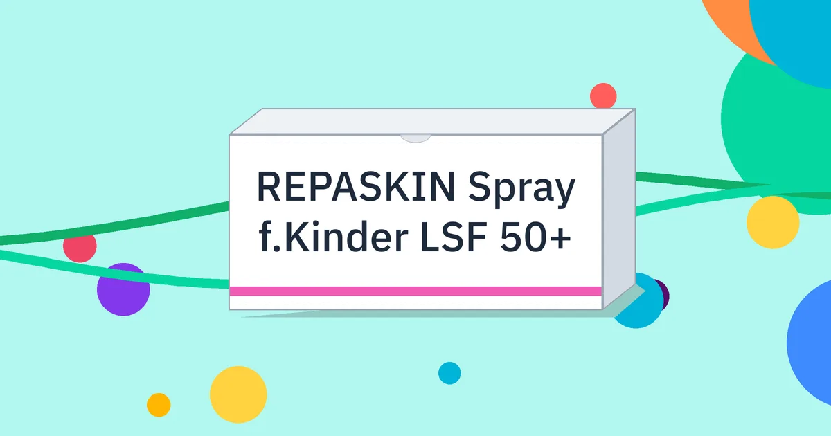 Symbolbild: Packung mit der Aufschrift REPASKIN Spray f.Kinder LSF 50+ (PZN 18063024) – Verfügbarkeit und Bezug in Apotheken in Frankfurt am Main