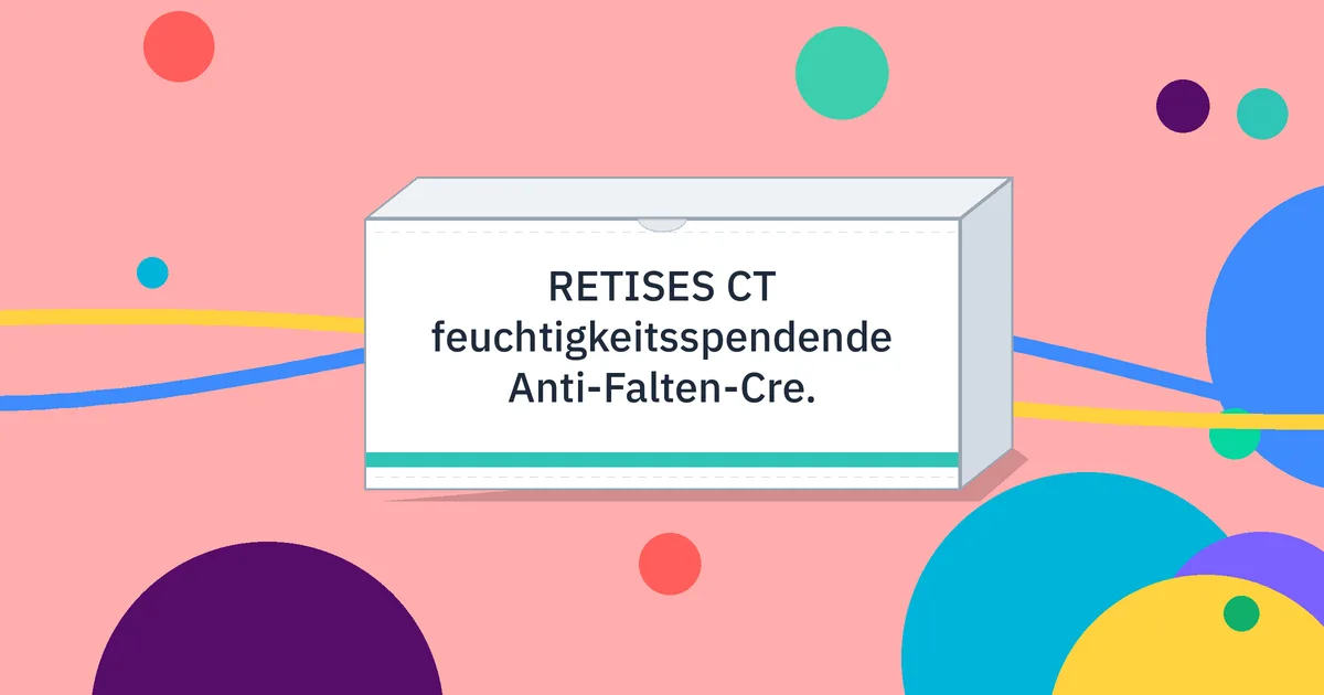 Symbolbild: Packung mit der Aufschrift RETISES CT feuchtigkeitsspendende Anti-Falten-Cre. (PZN 18098850) – Verfügbarkeit und Bezug in Apotheken in Frankfurt am Main