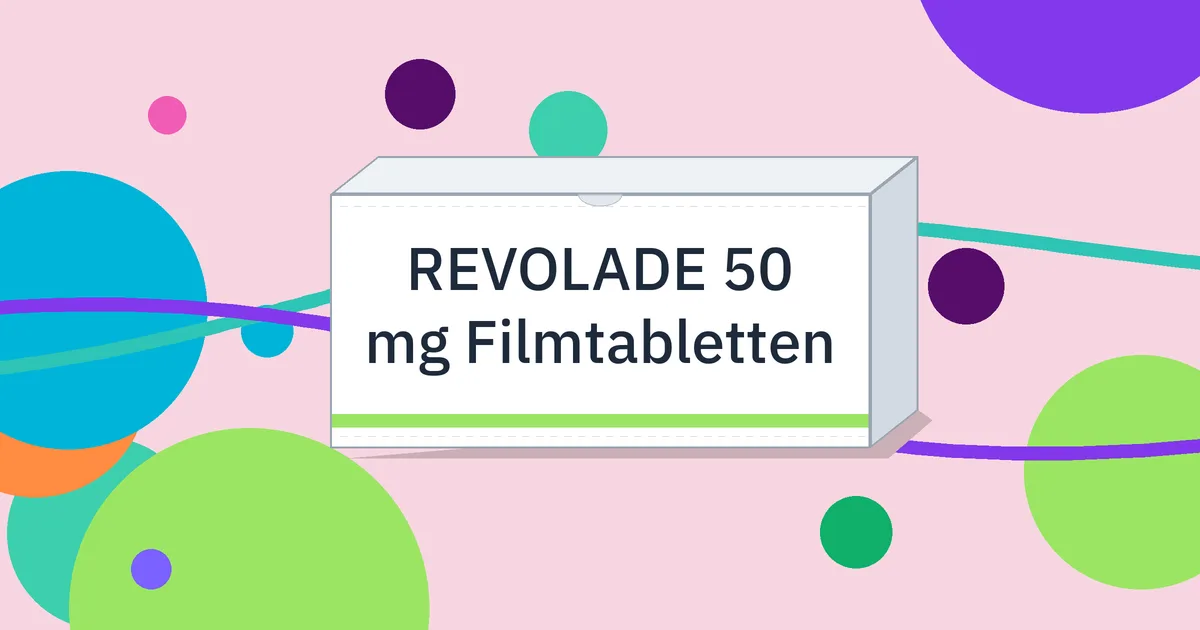 Symbolbild: Packung mit der Aufschrift REVOLADE 50 mg Filmtabletten (PZN 16502347) – Verfügbarkeit und Bezug in Apotheken in Frankfurt am Main