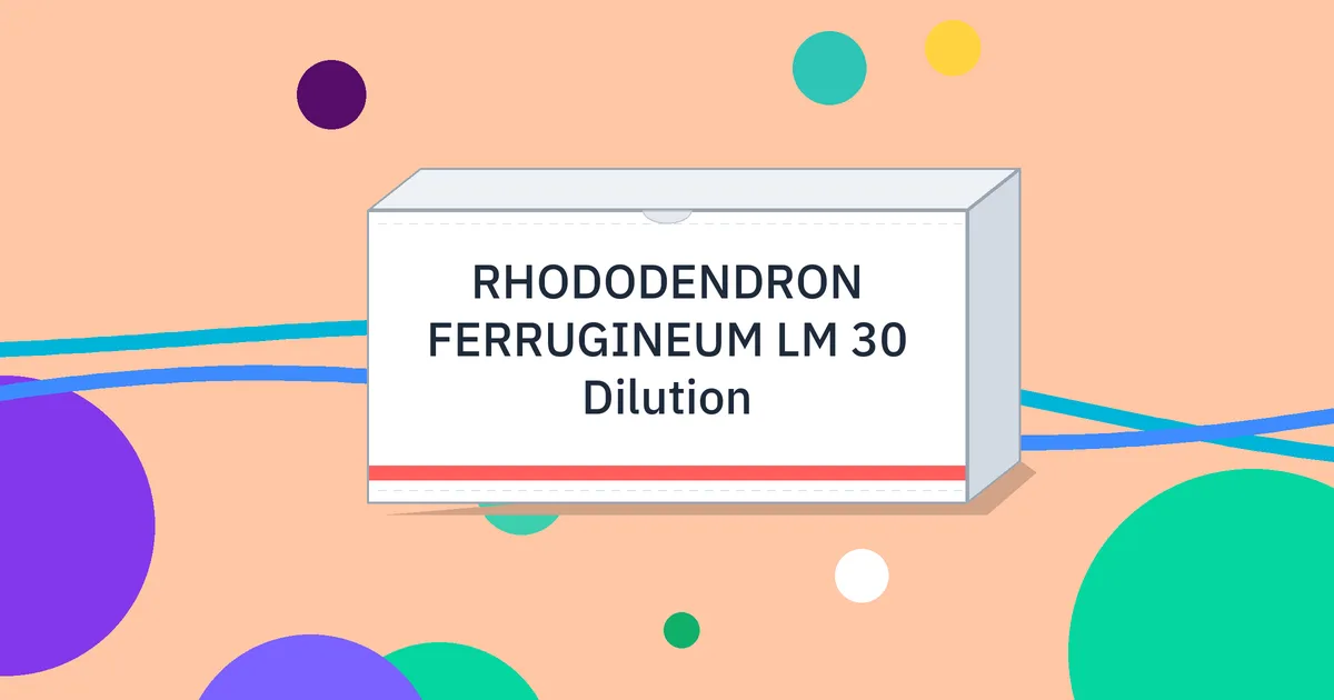Symbolbild: Packung mit der Aufschrift RHODODENDRON FERRUGINEUM LM 30 Dilution (PZN 13051536) – Verfügbarkeit und Bezug in Apotheken in Frankfurt am Main