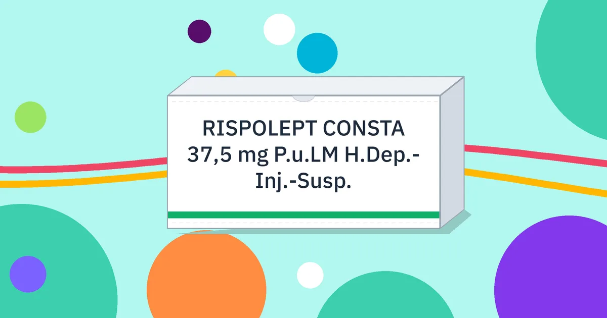 Symbolbild: Packung mit der Aufschrift RISPOLEPT CONSTA 37,5 mg P.u.LM H.Dep.-Inj.-Susp. (PZN 11345009) – Verfügbarkeit und Bezug in Apotheken in Frankfurt am Main