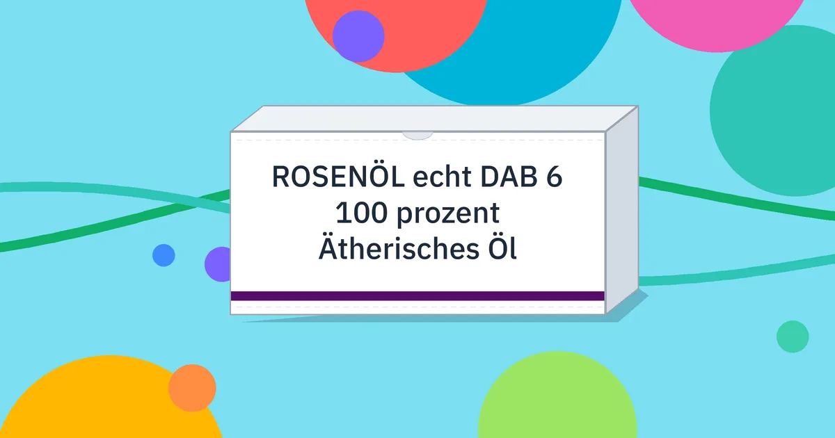 Symbolbild: Packung mit der Aufschrift ROSENÖL echt DAB 6 100 prozent Ätherisches Öl (PZN 07206176) – Verfügbarkeit und Bezug in Apotheken in Frankfurt am Main