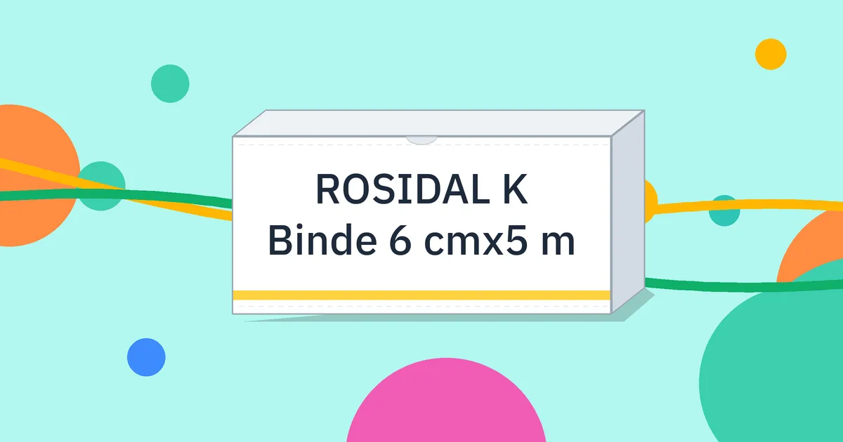 Symbolbild: Packung mit der Aufschrift ROSIDAL K Binde 6 cmx5 m (PZN 16123609) – Verfügbarkeit und Bezug in Apotheken in Frankfurt am Main