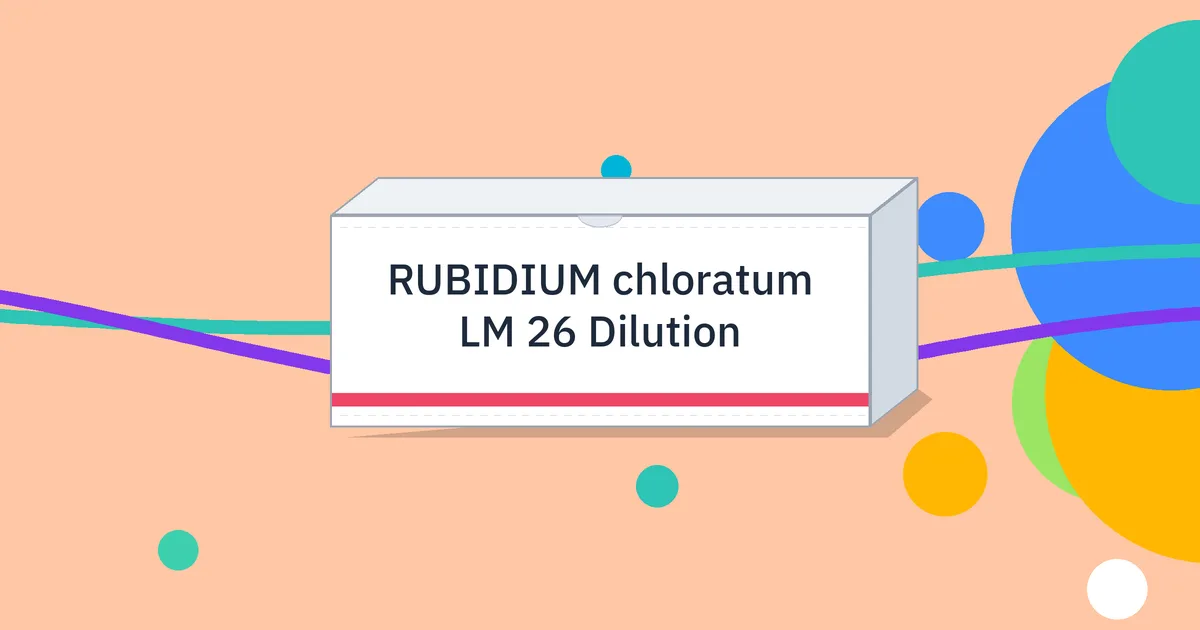 Symbolbild: Packung mit der Aufschrift RUBIDIUM chloratum LM 26 Dilution (PZN 13172004) – Verfügbarkeit und Bezug in Apotheken in Frankfurt am Main