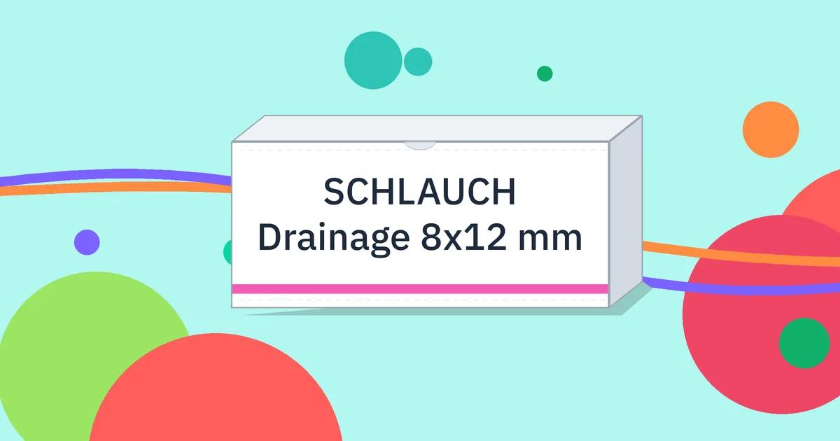 Symbolbild: Packung mit der Aufschrift SCHLAUCH Drainage 8x12 mm (PZN 01969074) – Verfügbarkeit und Bezug in Apotheken in Frankfurt am Main