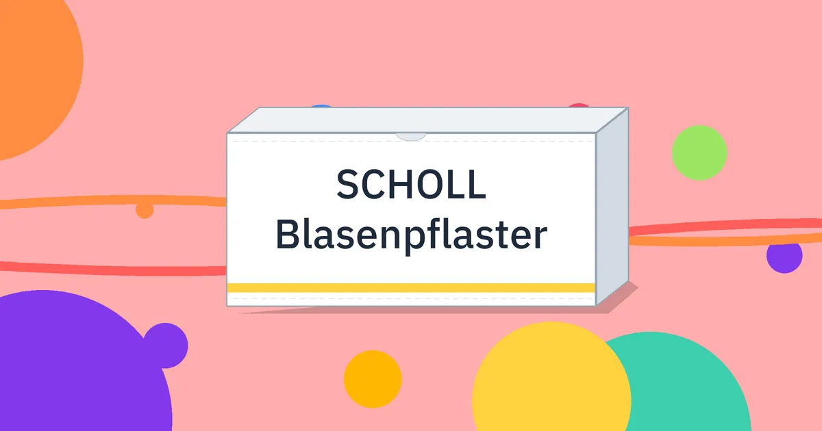 Symbolbild: Packung mit der Aufschrift SCHOLL Blasenpflaster (PZN 18296461) – Verfügbarkeit und Bezug in Apotheken in Frankfurt am Main