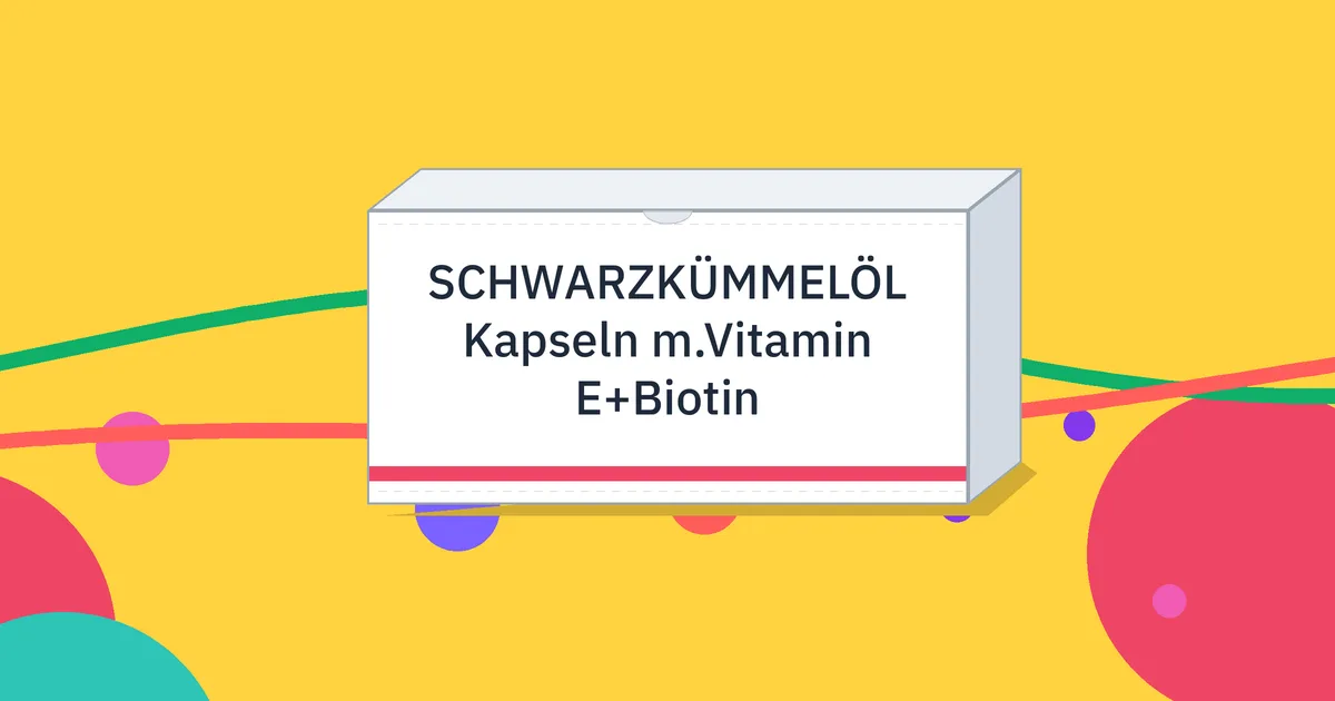 Symbolbild: Packung mit der Aufschrift SCHWARZKÜMMELÖL Kapseln m.Vitamin E+Biotin (PZN 13576629) – Verfügbarkeit und Bezug in Apotheken in Frankfurt am Main