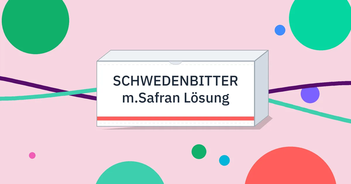 Symbolbild: Packung mit der Aufschrift SCHWEDENBITTER m.Safran Lösung (PZN 00768557) – Verfügbarkeit und Bezug in Apotheken in Frankfurt am Main