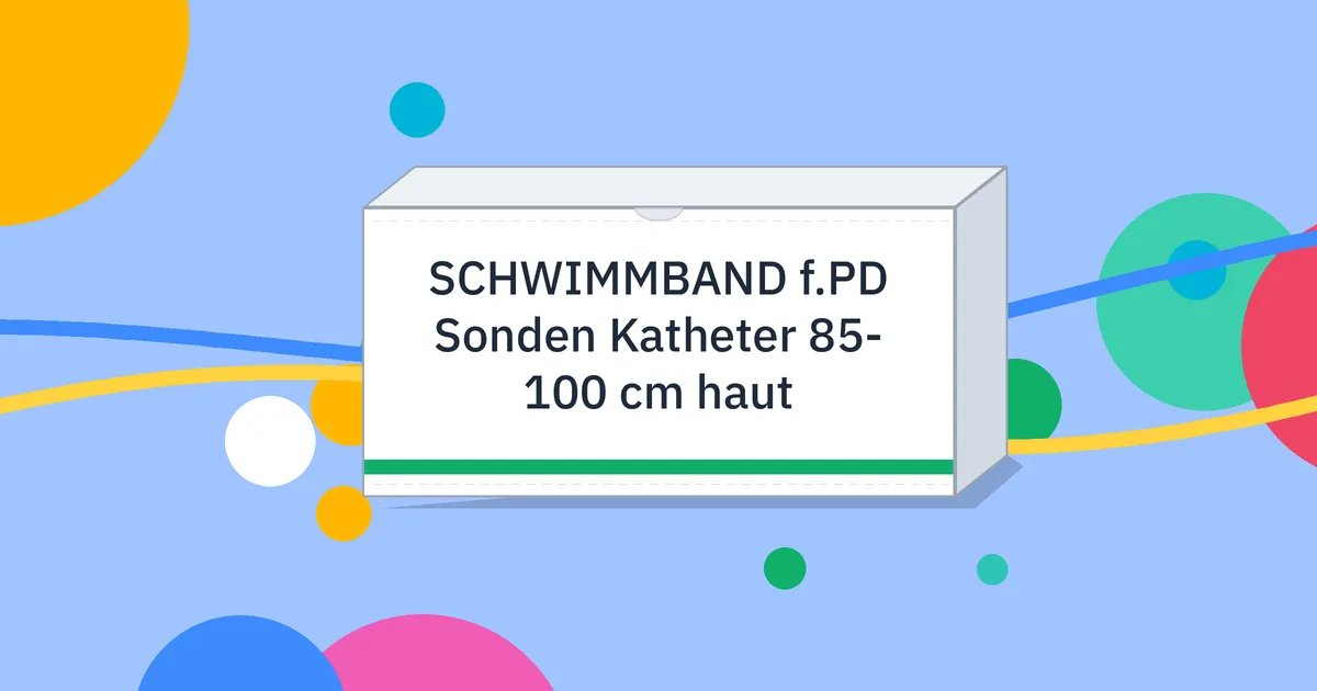 Symbolbild: Packung mit der Aufschrift SCHWIMMBAND f.PD Sonden Katheter 85-100 cm haut (PZN 15391503) – Verfügbarkeit und Bezug in Apotheken in Frankfurt am Main