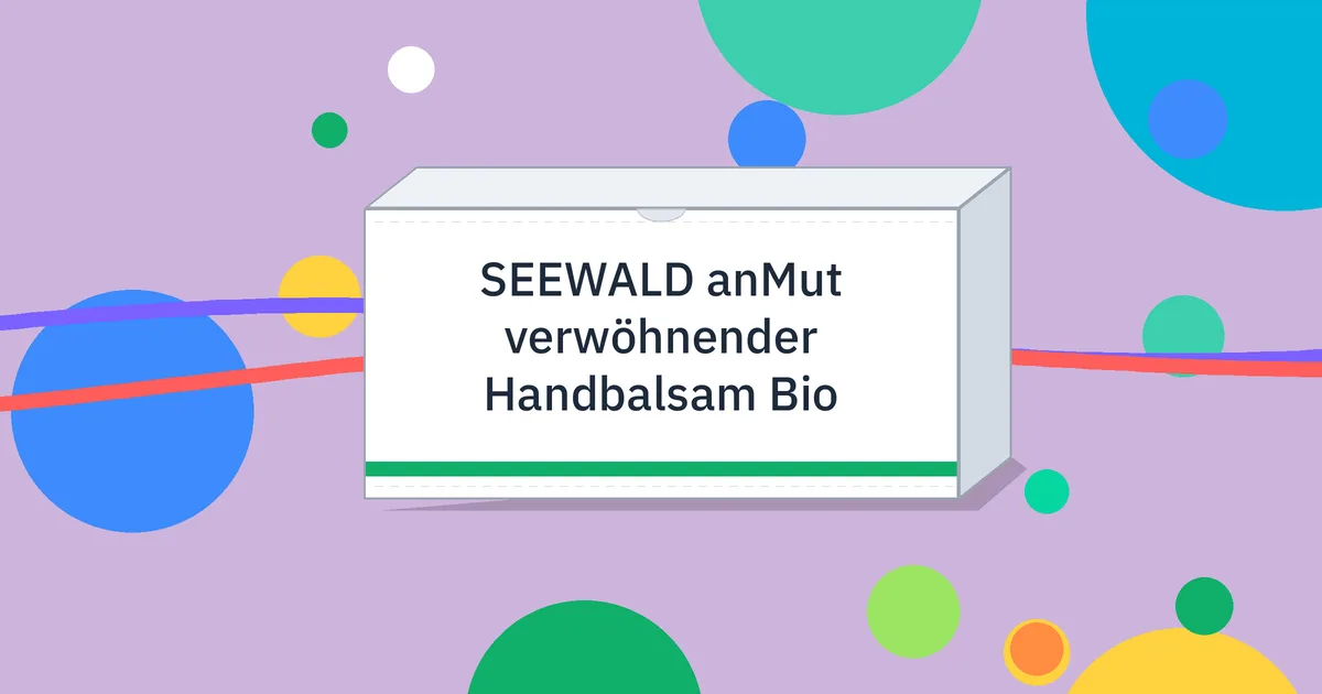 Symbolbild: Packung mit der Aufschrift SEEWALD anMut verwöhnender Handbalsam Bio (PZN 20686985) – Verfügbarkeit und Bezug in Apotheken in Frankfurt am Main