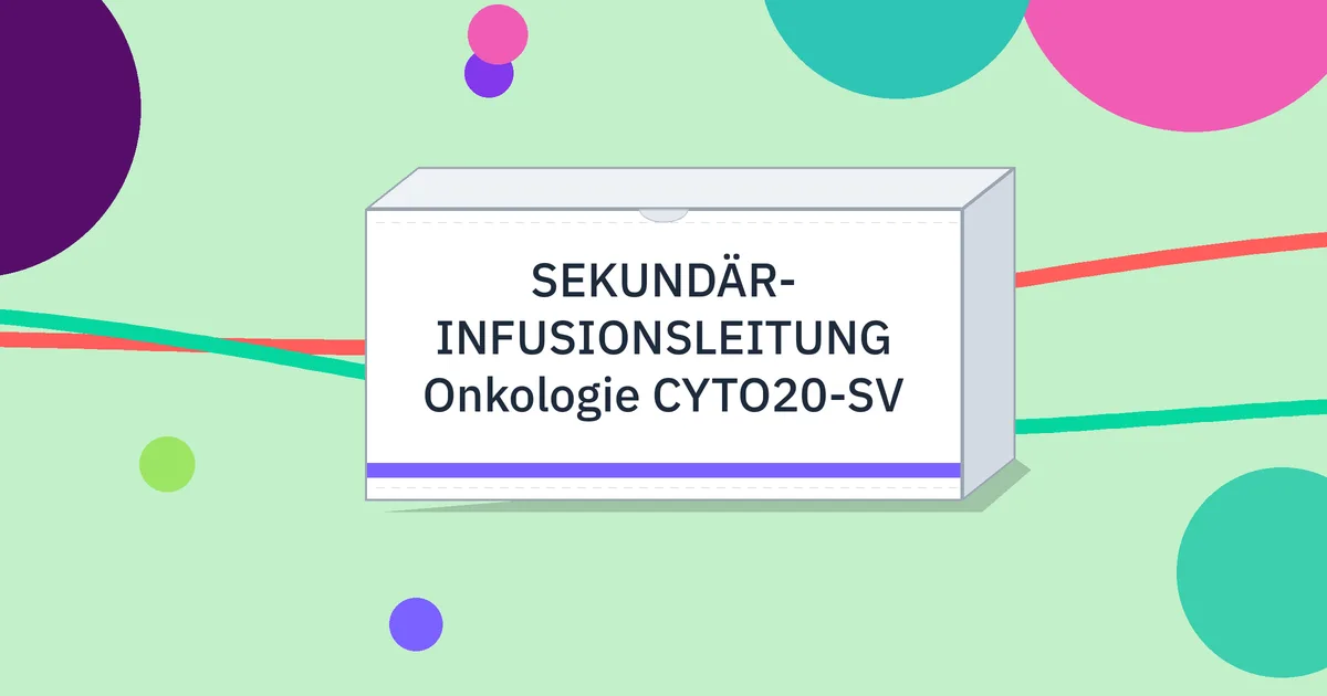 Symbolbild: Packung mit der Aufschrift SEKUNDÄR-INFUSIONSLEITUNG Onkologie CYTO20-SV (PZN 13589655) – Verfügbarkeit und Bezug in Apotheken in Frankfurt am Main