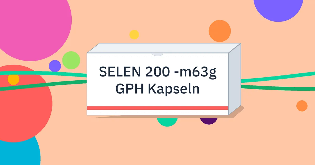 Symbolbild: Packung mit der Aufschrift SELEN 200 -m63g GPH Kapseln (PZN 01474007) – Verfügbarkeit und Bezug in Apotheken in Frankfurt am Main