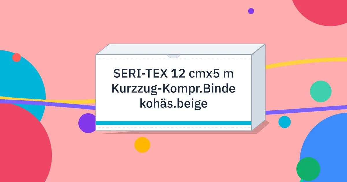 Symbolbild: Packung mit der Aufschrift SERI-TEX 12 cmx5 m Kurzzug-Kompr.Binde kohäs.beige (PZN 20891573) – Verfügbarkeit und Bezug in Apotheken in Frankfurt am Main
