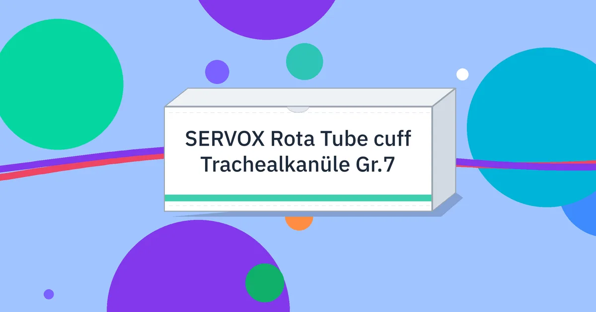 Symbolbild: Packung mit der Aufschrift SERVOX Rota Tube cuff Trachealkanüle Gr.7 (PZN 09332838) – Verfügbarkeit und Bezug in Apotheken in Frankfurt am Main