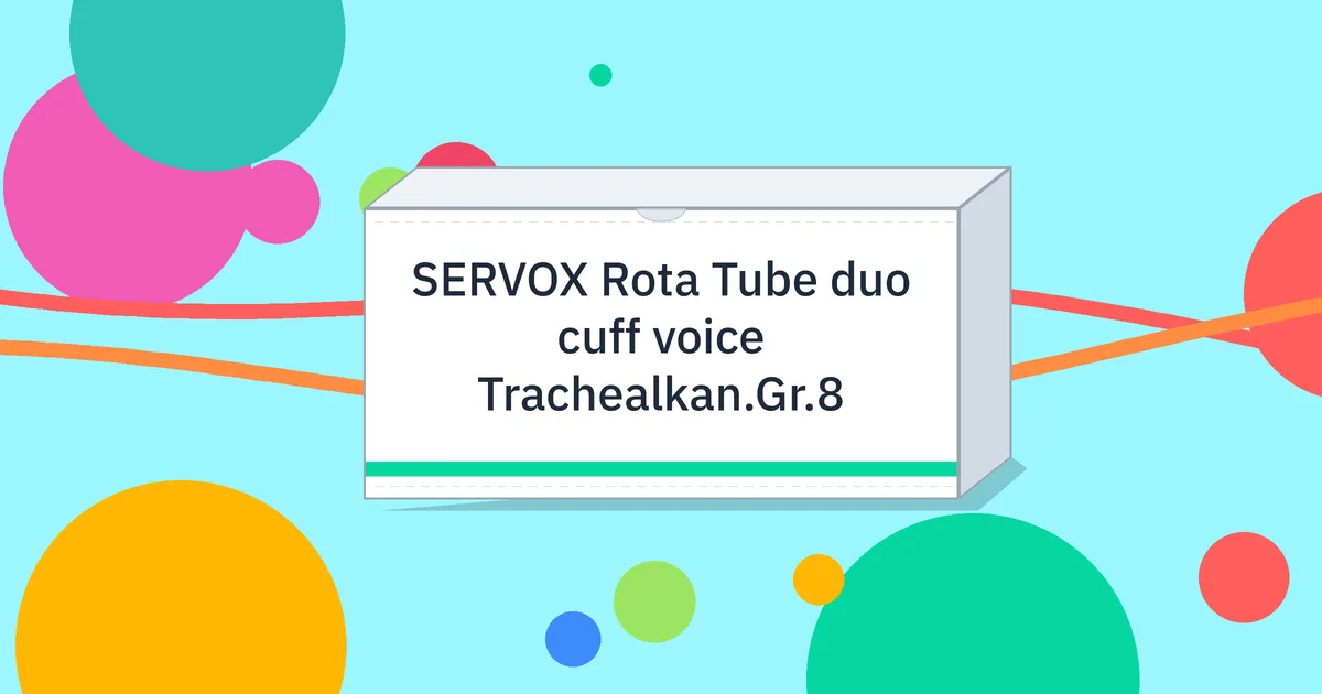 Symbolbild: Packung mit der Aufschrift SERVOX Rota Tube duo cuff voice Trachealkan.Gr.8 (PZN 10065897) – Verfügbarkeit und Bezug in Apotheken in Frankfurt am Main