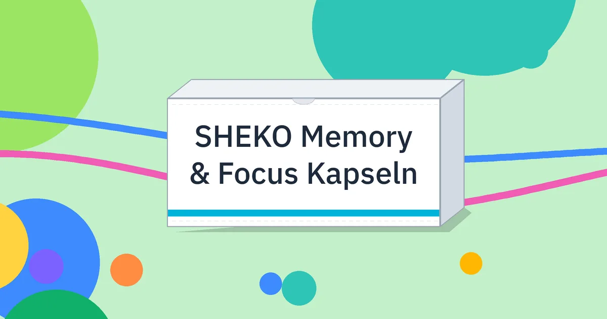 Symbolbild: Packung mit der Aufschrift SHEKO Memory & Focus Kapseln (PZN 18256846) – Verfügbarkeit und Bezug in Apotheken in Frankfurt am Main