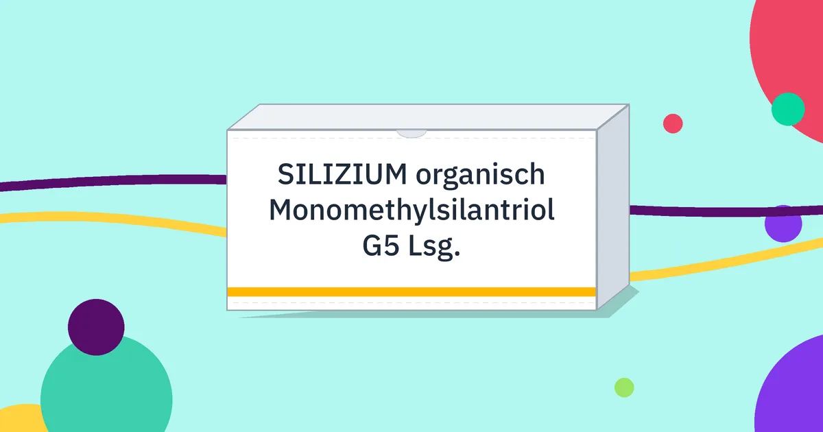 Symbolbild: Packung mit der Aufschrift SILIZIUM organisch Monomethylsilantriol G5 Lsg. (PZN 19367430) – Verfügbarkeit und Bezug in Apotheken in Frankfurt am Main