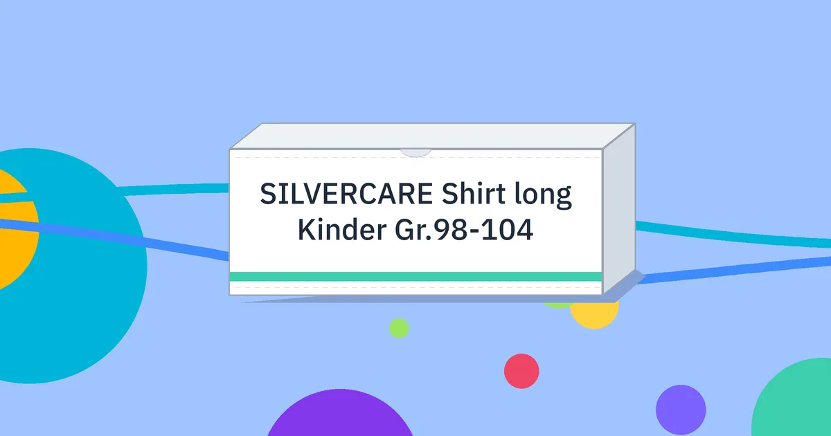 Symbolbild: Packung mit der Aufschrift SILVERCARE Shirt long Kinder Gr.98-104 (PZN 01110481) – Verfügbarkeit und Bezug in Apotheken in Frankfurt am Main