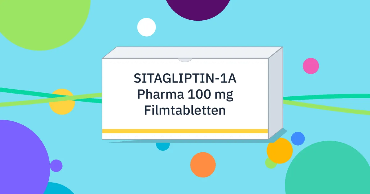 Symbolbild: Packung mit der Aufschrift SITAGLIPTIN-1A Pharma 100 mg Filmtabletten (PZN 17816295) – Verfügbarkeit und Bezug in Apotheken in Frankfurt am Main