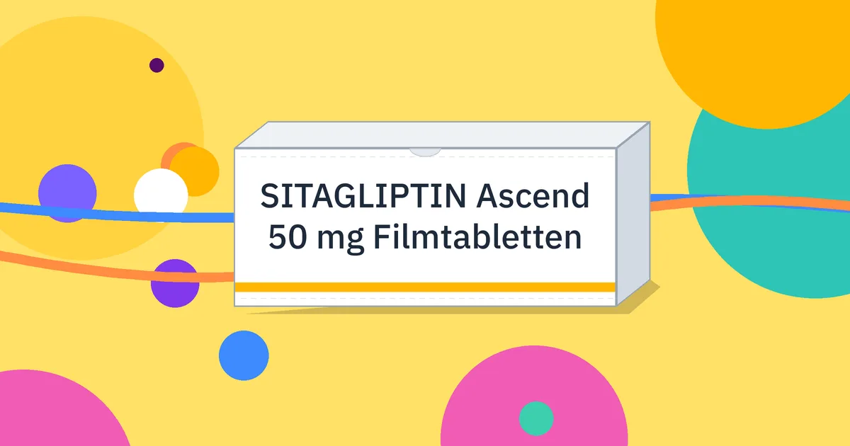 Symbolbild: Packung mit der Aufschrift SITAGLIPTIN Ascend 50 mg Filmtabletten (PZN 18899567) – Verfügbarkeit und Bezug in Apotheken in Frankfurt am Main