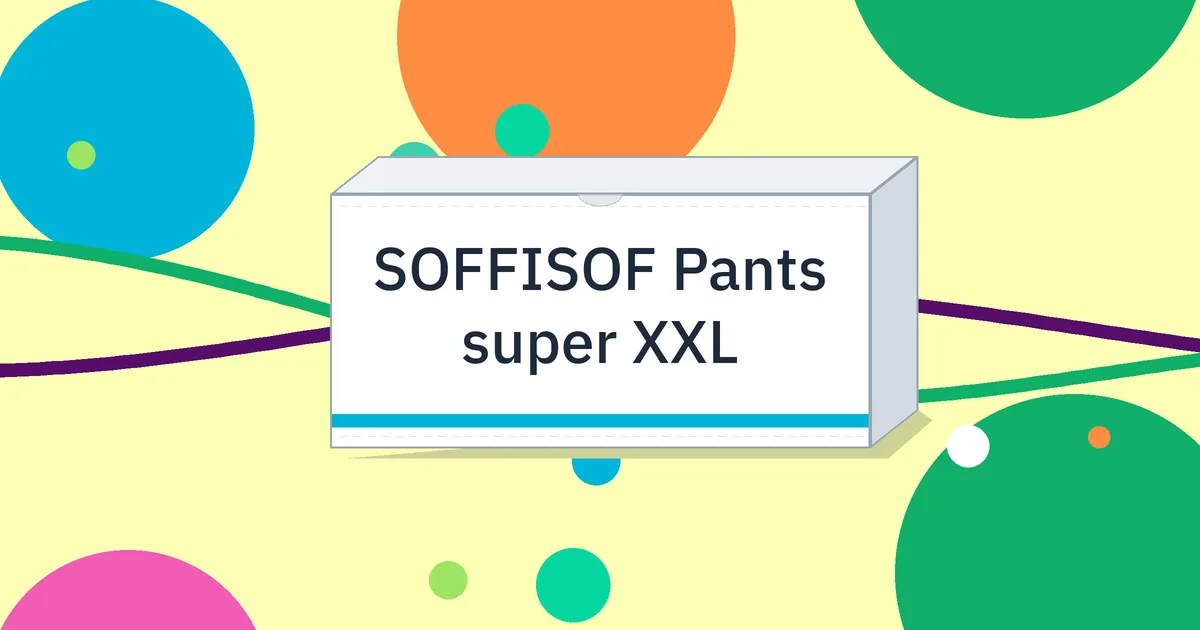 Symbolbild: Packung mit der Aufschrift SOFFISOF Pants super XXL (PZN 19859305) – Verfügbarkeit und Bezug in Apotheken in Frankfurt am Main