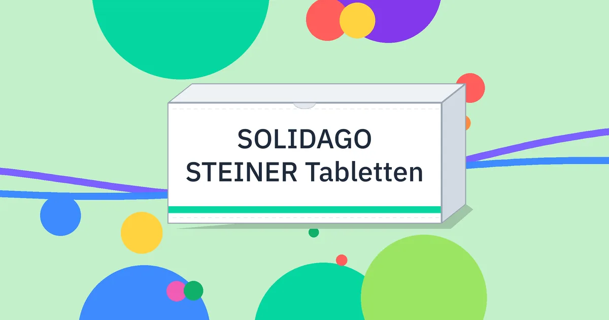 Symbolbild: Packung mit der Aufschrift SOLIDAGO STEINER Tabletten (PZN 04919800) – Verfügbarkeit und Bezug in Apotheken in Frankfurt am Main
