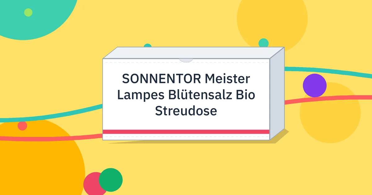 Symbolbild: Packung mit der Aufschrift SONNENTOR Meister Lampes Blütensalz Bio Streudose (PZN 18902536) – Verfügbarkeit und Bezug in Apotheken in Frankfurt am Main