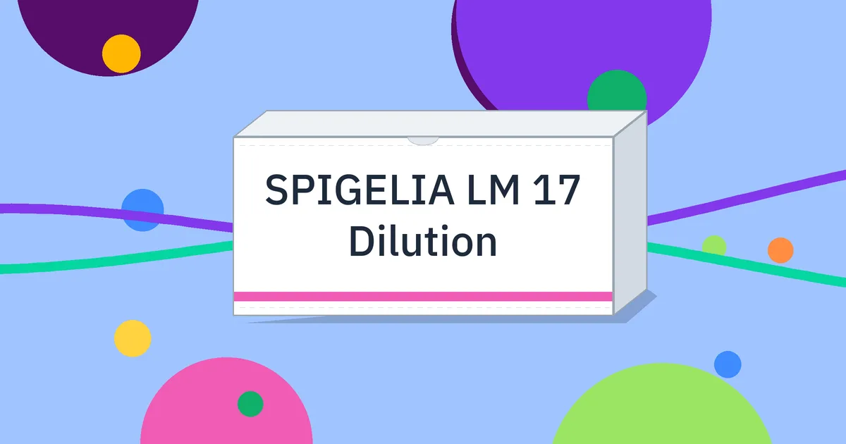 Symbolbild: Packung mit der Aufschrift SPIGELIA LM 17 Dilution (PZN 13195206) – Verfügbarkeit und Bezug in Apotheken in Frankfurt am Main