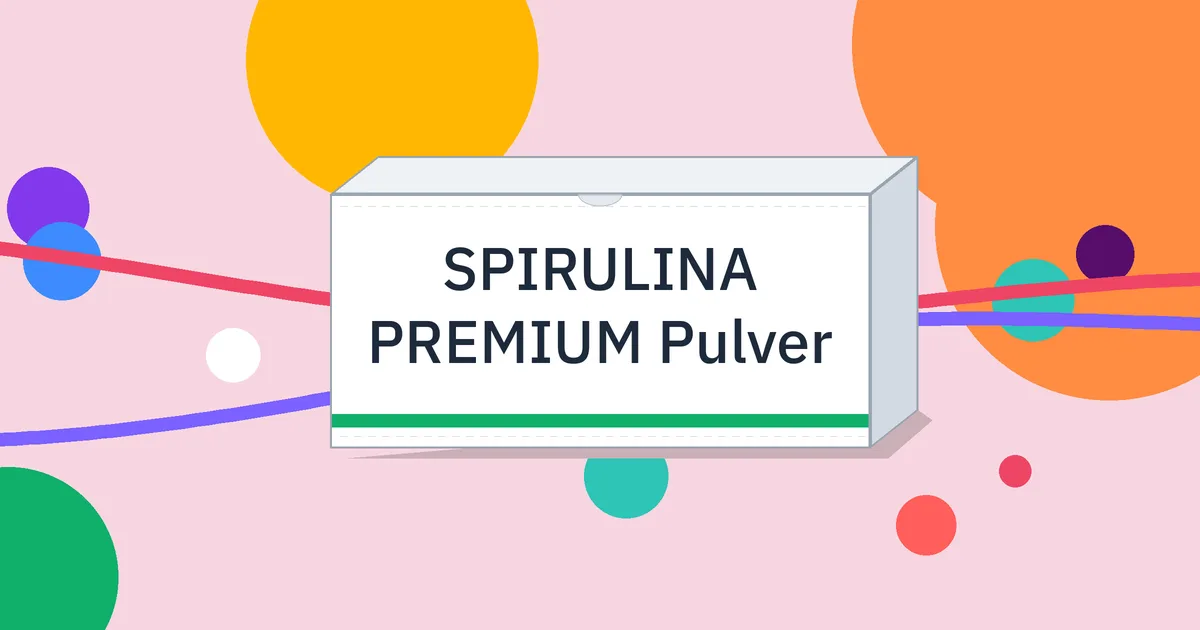 Symbolbild: Packung mit der Aufschrift SPIRULINA PREMIUM Pulver (PZN 10008244) – Verfügbarkeit und Bezug in Apotheken in Frankfurt am Main
