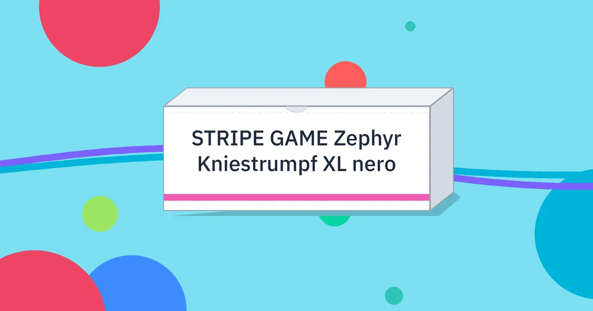 Symbolbild: Packung mit der Aufschrift STRIPE GAME Zephyr Kniestrumpf XL nero (PZN 20720475) – Verfügbarkeit und Bezug in Apotheken in Frankfurt am Main