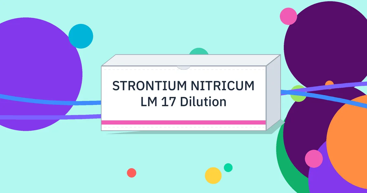 Symbolbild: Packung mit der Aufschrift STRONTIUM NITRICUM LM 17 Dilution (PZN 13204460) – Verfügbarkeit und Bezug in Apotheken in Frankfurt am Main