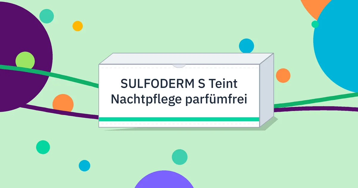 Symbolbild: Packung mit der Aufschrift SULFODERM S Teint Nachtpflege parfümfrei (PZN 02131172) – Verfügbarkeit und Bezug in Apotheken in Frankfurt am Main