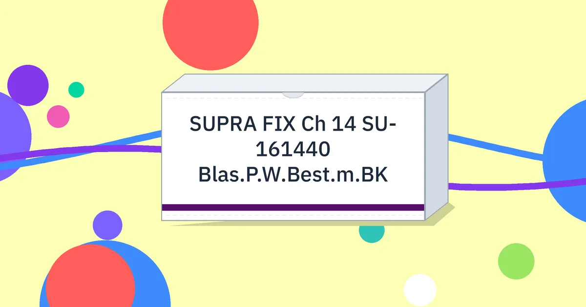 Symbolbild: Packung mit der Aufschrift SUPRA FIX Ch 14 SU-161440 Blas.P.W.Best.m.BK (PZN 00445469) – Verfügbarkeit und Bezug in Apotheken in Frankfurt am Main