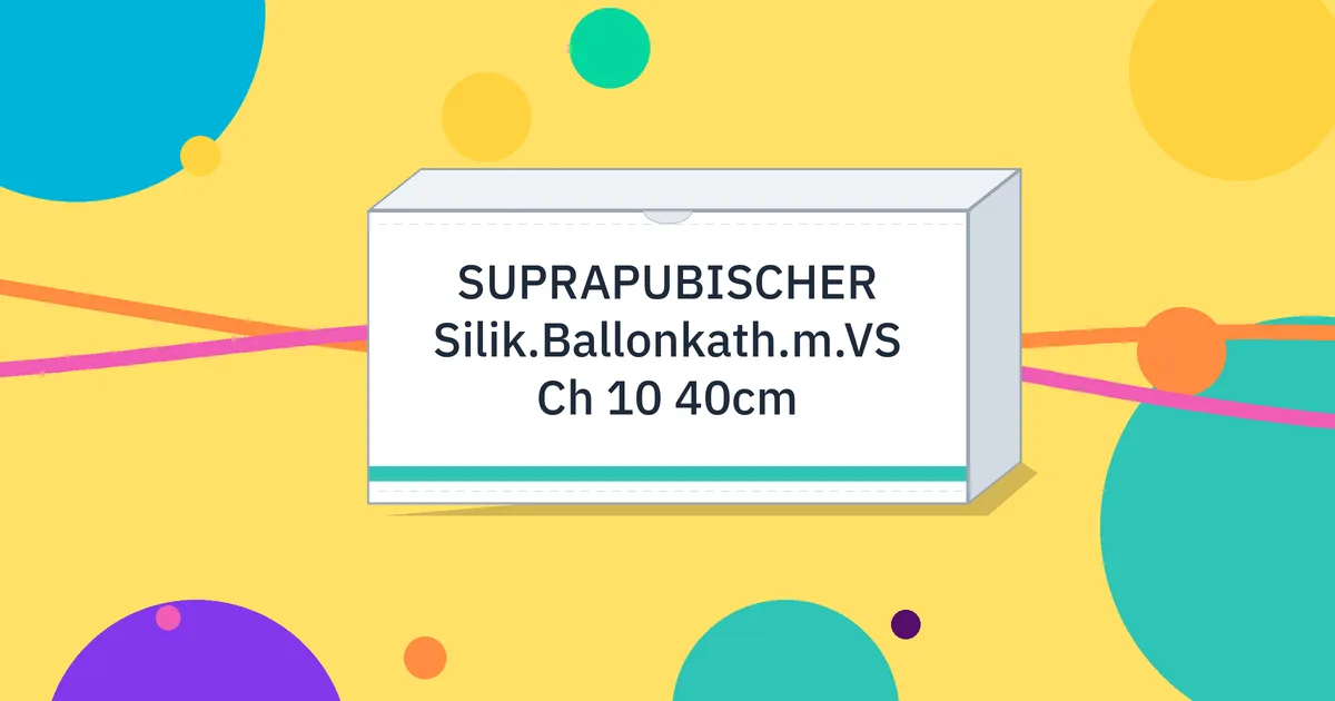 Symbolbild: Packung mit der Aufschrift SUPRAPUBISCHER Silik.Ballonkath.m.VS Ch 10 40cm (PZN 10184857) – Verfügbarkeit und Bezug in Apotheken in Frankfurt am Main