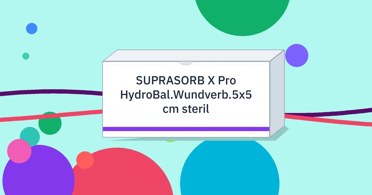 Symbolbild: Packung mit der Aufschrift SUPRASORB X Pro HydroBal.Wundverb.5x5 cm steril (PZN 20183818) – Verfügbarkeit und Bezug in Apotheken in Frankfurt am Main