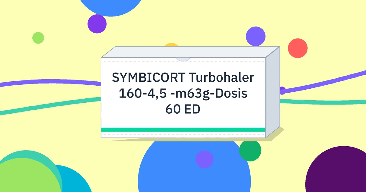 Symbolbild: Packung mit der Aufschrift SYMBICORT Turbohaler 160-4,5 -m63g-Dosis 60 ED (PZN 19263765) – Verfügbarkeit und Bezug in Apotheken in Frankfurt am Main