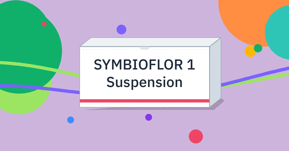 Symbolbild: Packung mit der Aufschrift SYMBIOFLOR 1 Suspension (PZN 08636223) – Verfügbarkeit und Bezug in Apotheken in Frankfurt am Main