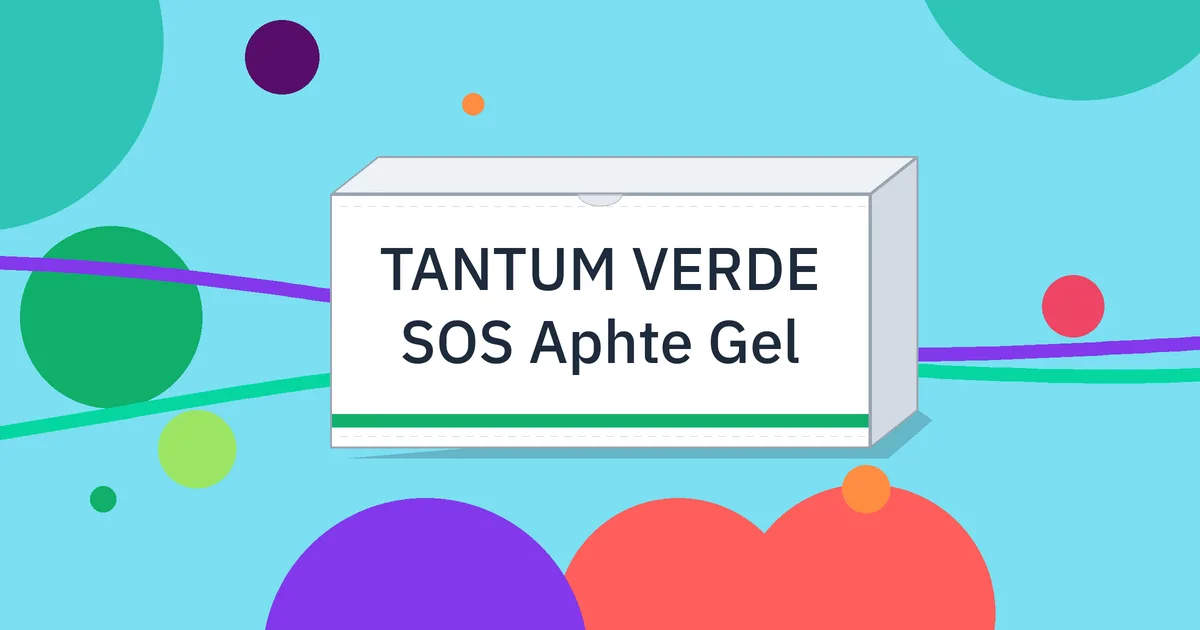 Symbolbild: Packung mit der Aufschrift TANTUM VERDE SOS Aphte Gel (PZN 19120238) – Verfügbarkeit und Bezug in Apotheken in Frankfurt am Main