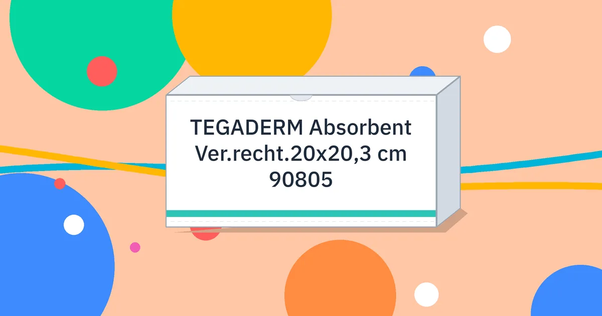 Symbolbild: Packung mit der Aufschrift TEGADERM Absorbent Ver.recht.20x20,3 cm 90805 (PZN 09006731) – Verfügbarkeit und Bezug in Apotheken in Frankfurt am Main