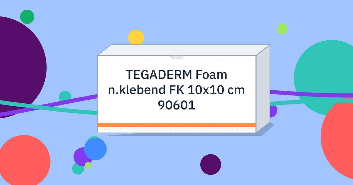 Symbolbild: Packung mit der Aufschrift TEGADERM Foam n.klebend FK 10x10 cm 90601 (PZN 16595478) – Verfügbarkeit und Bezug in Apotheken in Frankfurt am Main