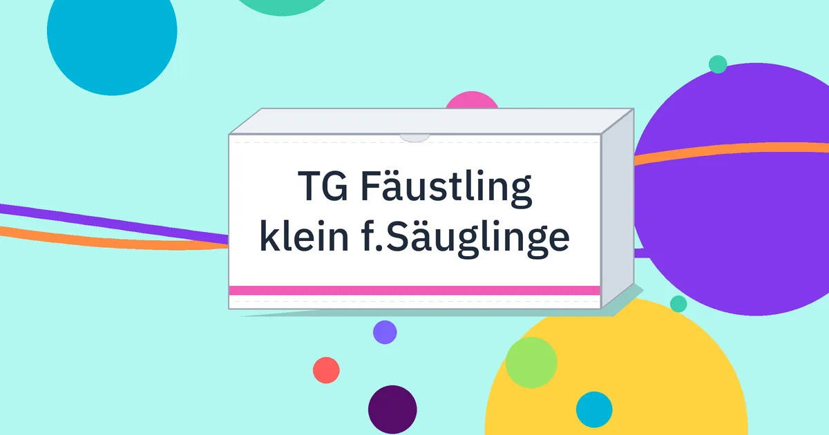 Symbolbild: Packung mit der Aufschrift TG Fäustling klein f.Säuglinge (PZN 01495825) – Verfügbarkeit und Bezug in Apotheken in Frankfurt am Main
