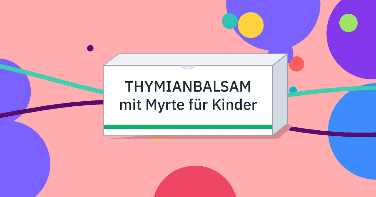 Symbolbild: Packung mit der Aufschrift THYMIANBALSAM mit Myrte für Kinder (PZN 10209008) – Verfügbarkeit und Bezug in Apotheken in Frankfurt am Main